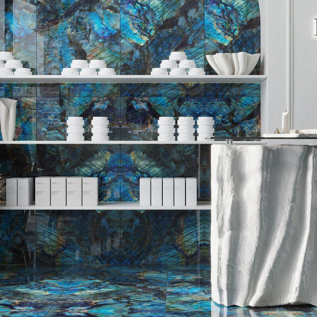 Luminosa Blue Large Format Porcelain Tile 24x48 Sample Swatch | Tile Club
