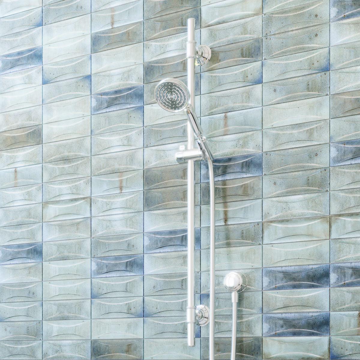 Luna Arc Sky 2.5x8 Ceramic Subway Tile Backsplash and Shower