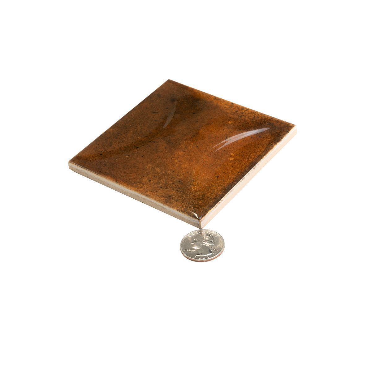 Luna Arc Red 4x4 Ceramic Square Tile | Terra Cotta Backsplash