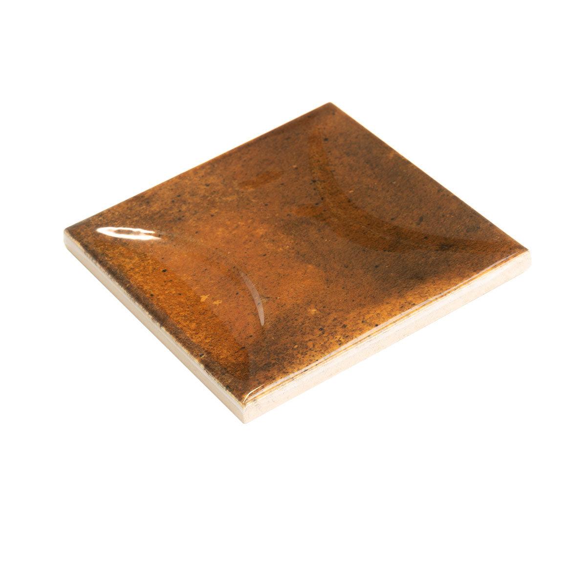 Luna Arc Red 4x4 Ceramic Square Tile | Terra Cotta Backsplash