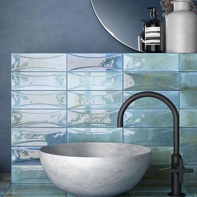 Luna Arc Sky 2.5x8 Ceramic Subway Tile Backsplash and Shower