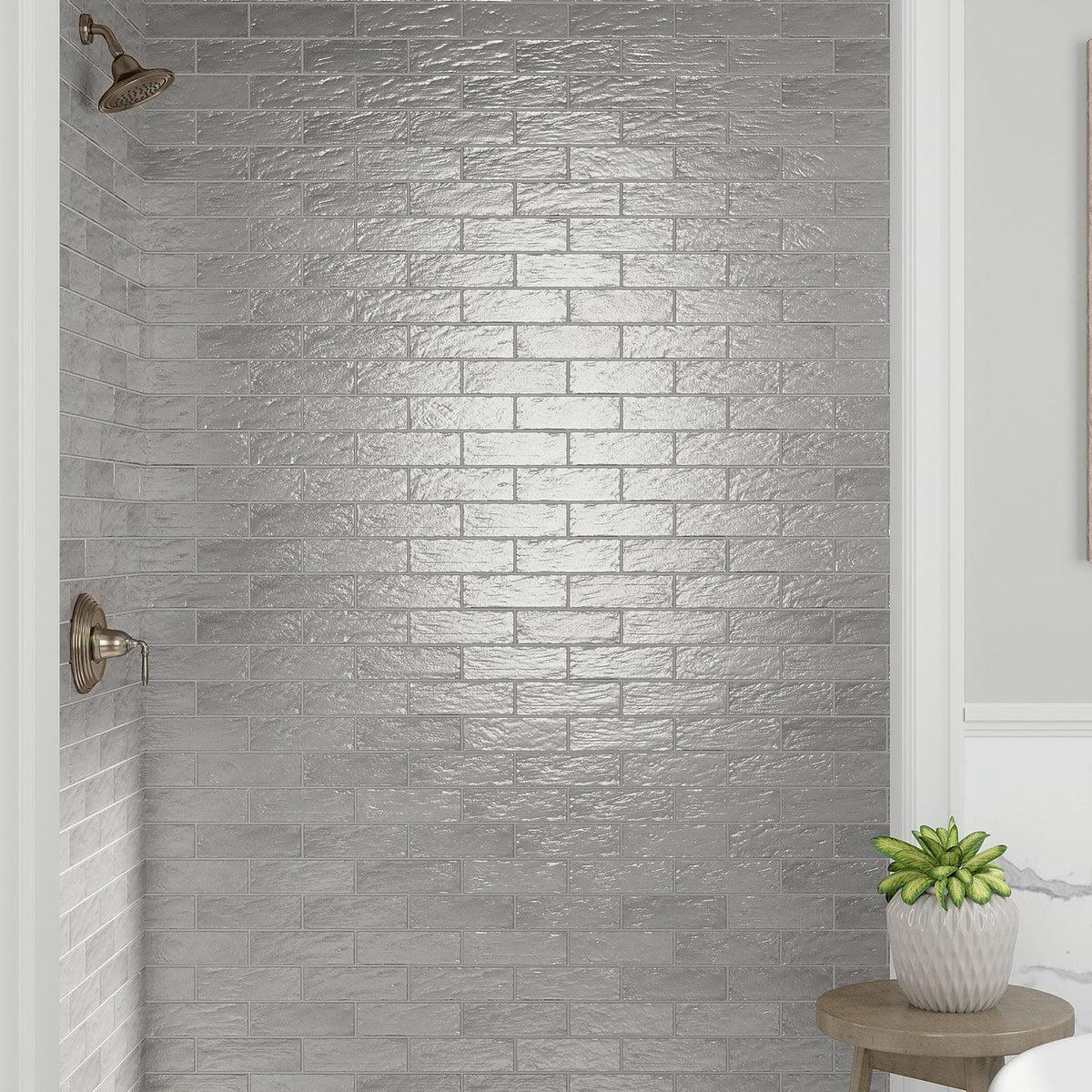 Mallorca Grey Ceramic Subway Tile 2.5x8 | Tile Club
