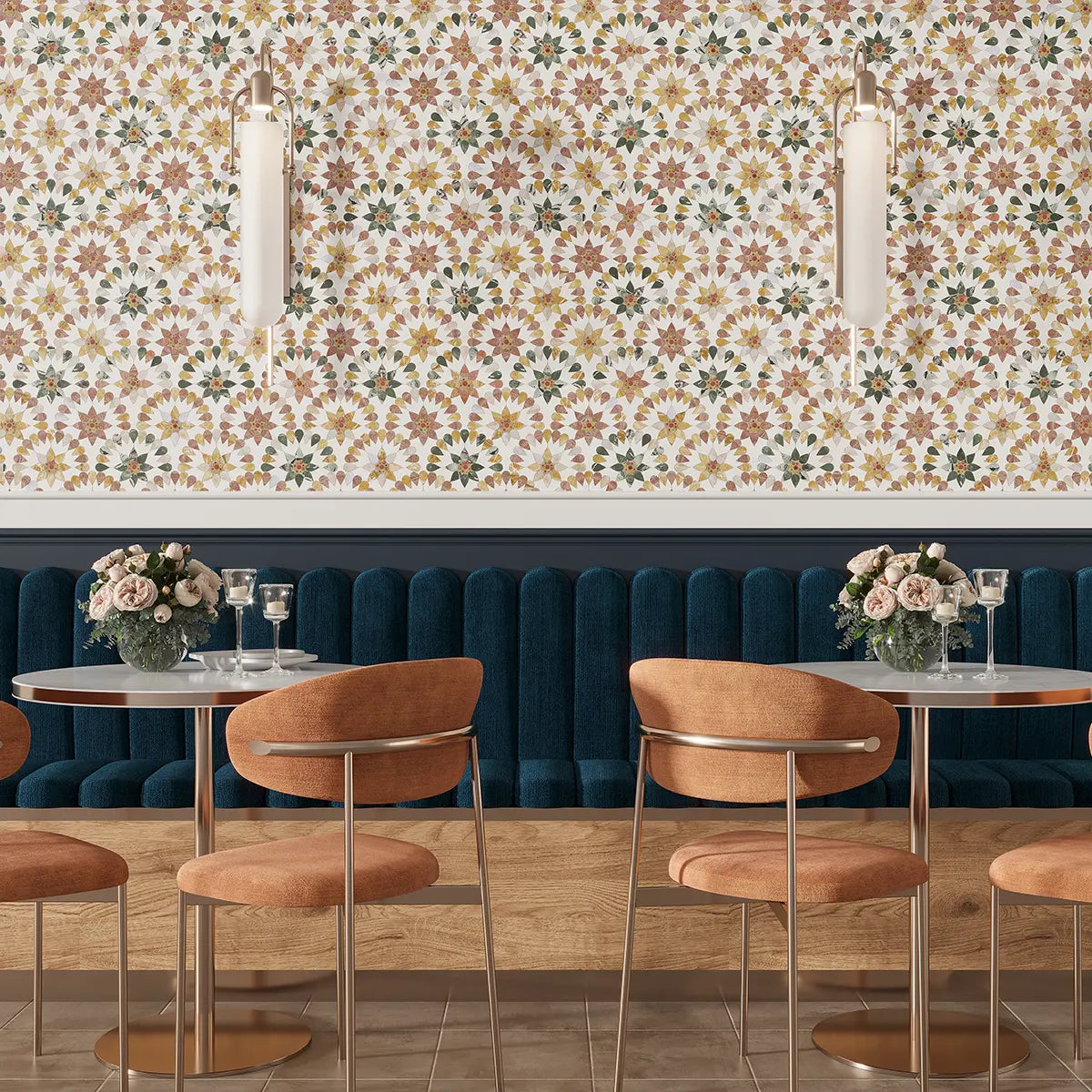 Mandala Colorful Marble and Glass Folkart Mosaic Tile | Tile Club ...