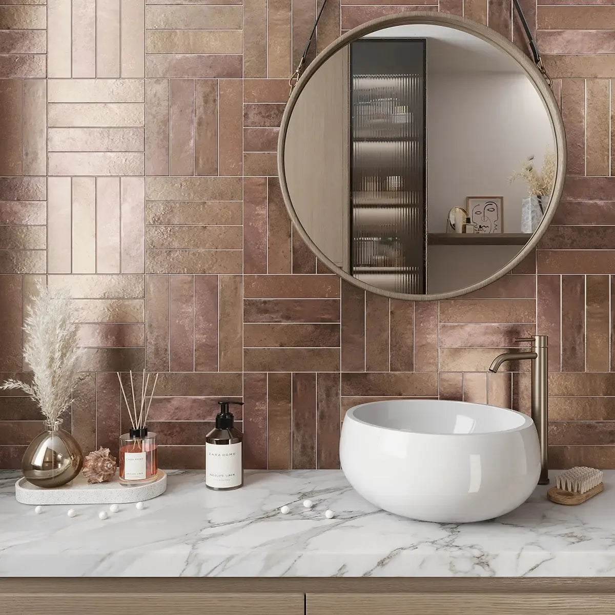 Molten Bronze Brick Ceramic Subway Tile for Modern Luxury Interiors