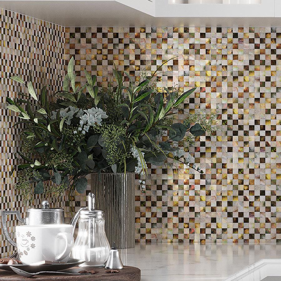 Mother Of Pearl Checker Board Mosaic Tile | Tile Club