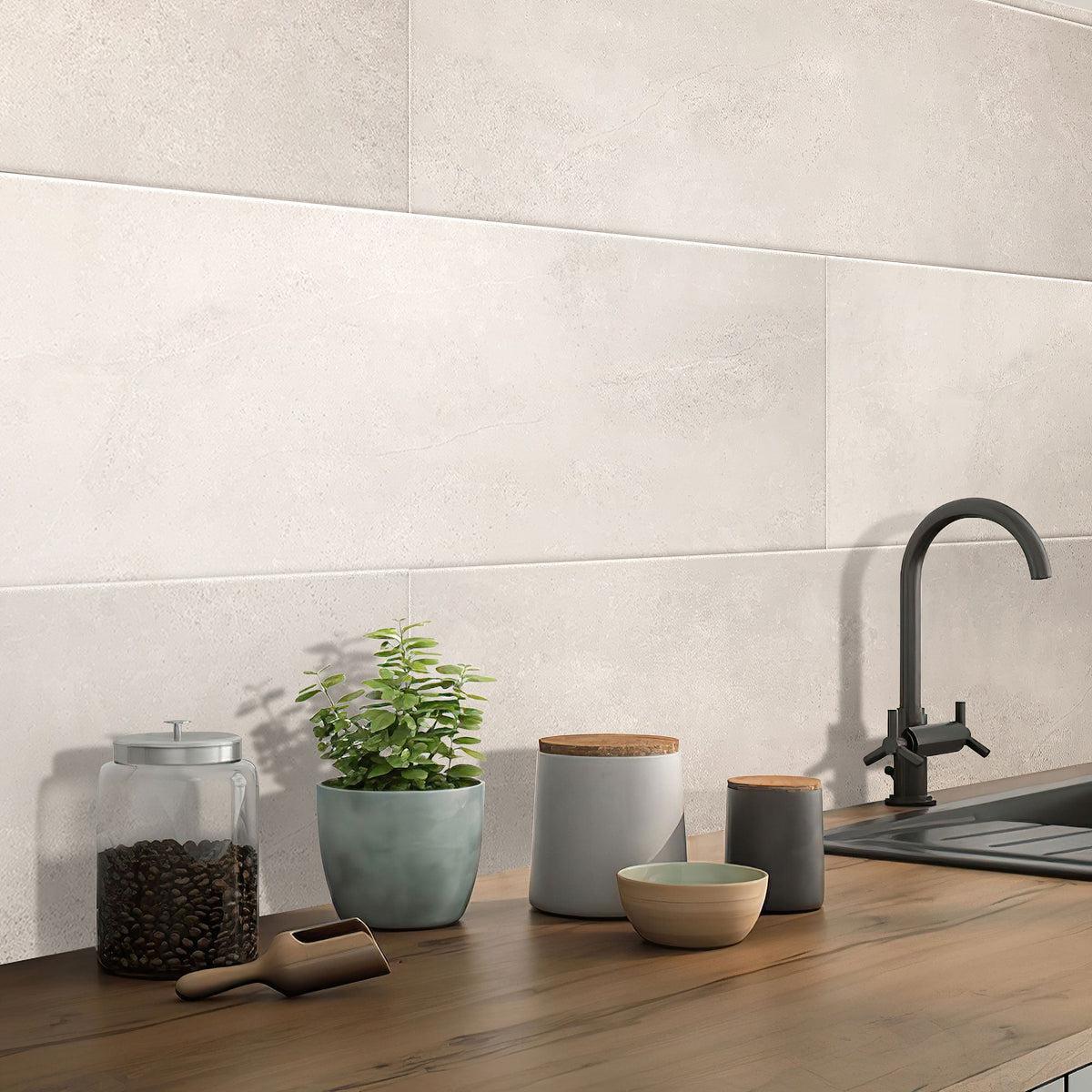 Neutral White Rec-Bis Ceramic Tile B100 | Tile Club