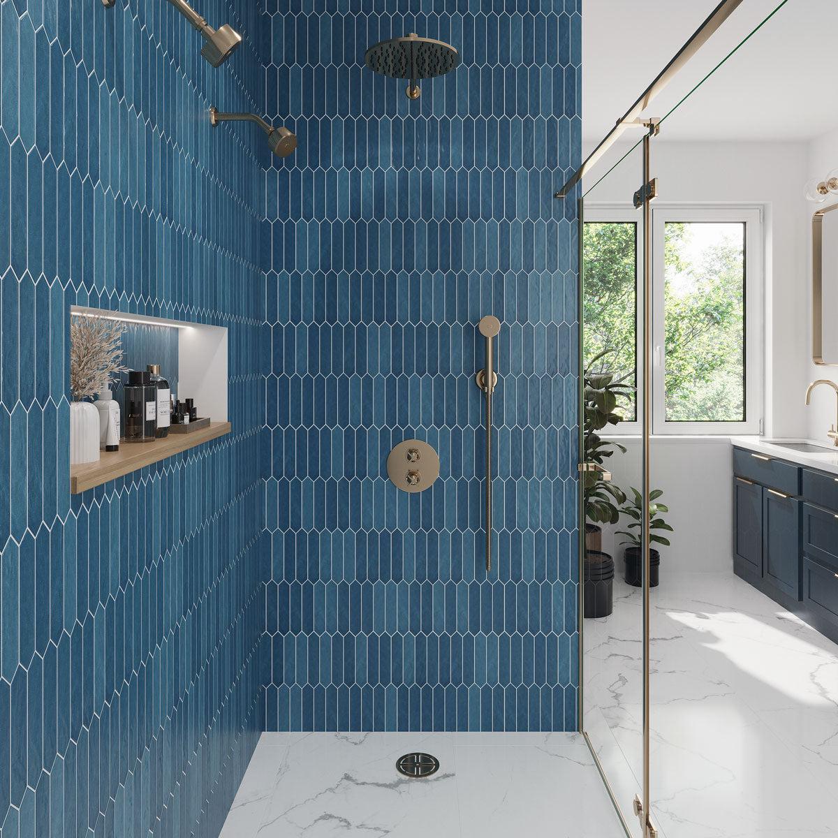 Picchetto Navy Matte Ceramic Picket Tile | Tile Club