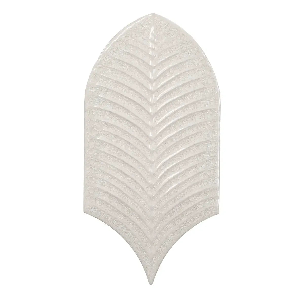 Plume Crystal Crackle Feather Handmade Ceramic Tile | Tile Club
