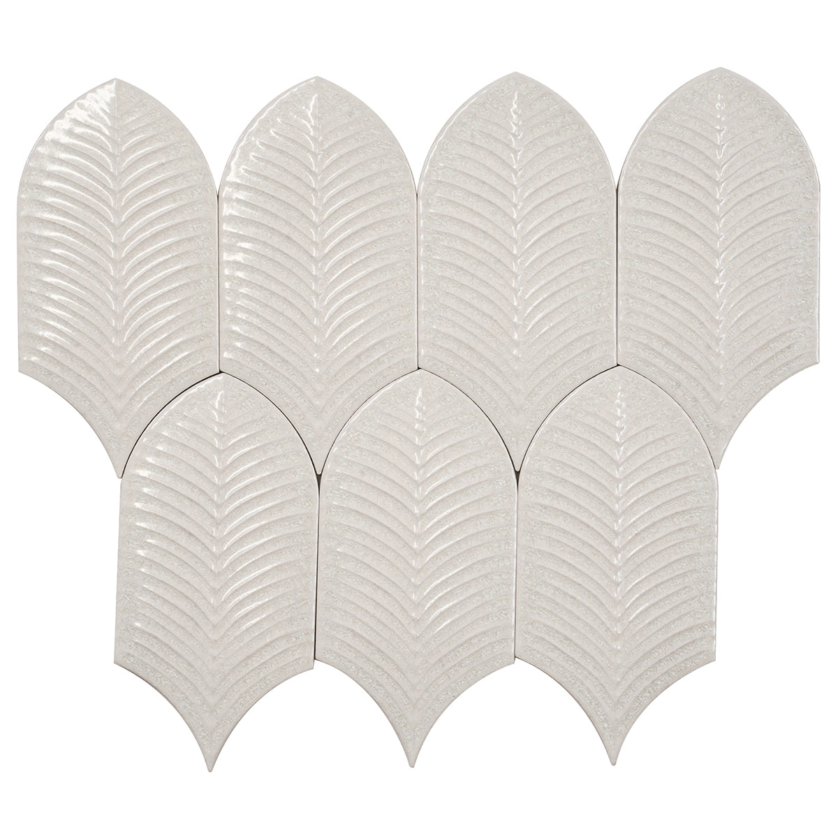 Plume Crystal Crackle Feather Handmade Ceramic Tile | Tile Club