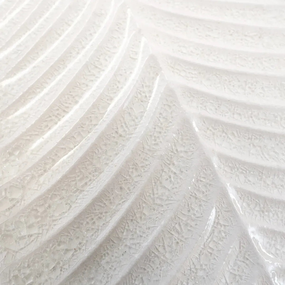 Plume Crystal Crackle Feather Handmade Ceramic Tile | Tile Club