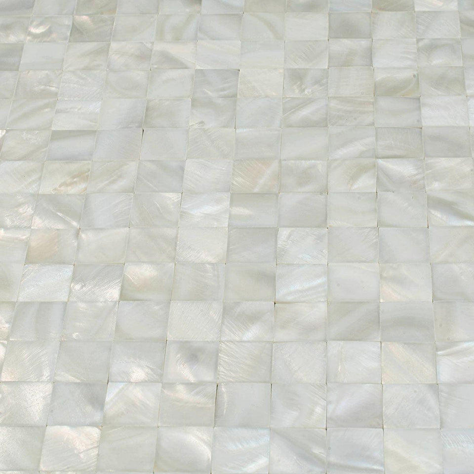 Pearl White Mother Of Shell Tight Joints Square Mosaic – Tile Club