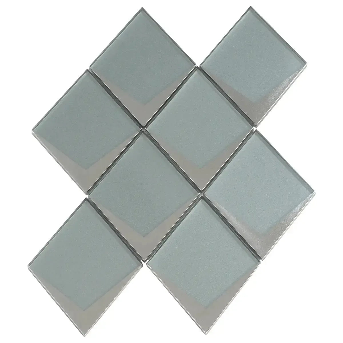 Sage Frost Diamond Glass Mosaic Tile
