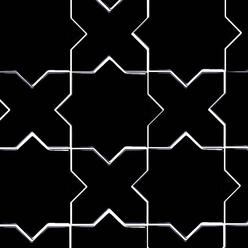 Santa Barbara Obsidian Black Cross Ceramic Tile | Star and Cross ...