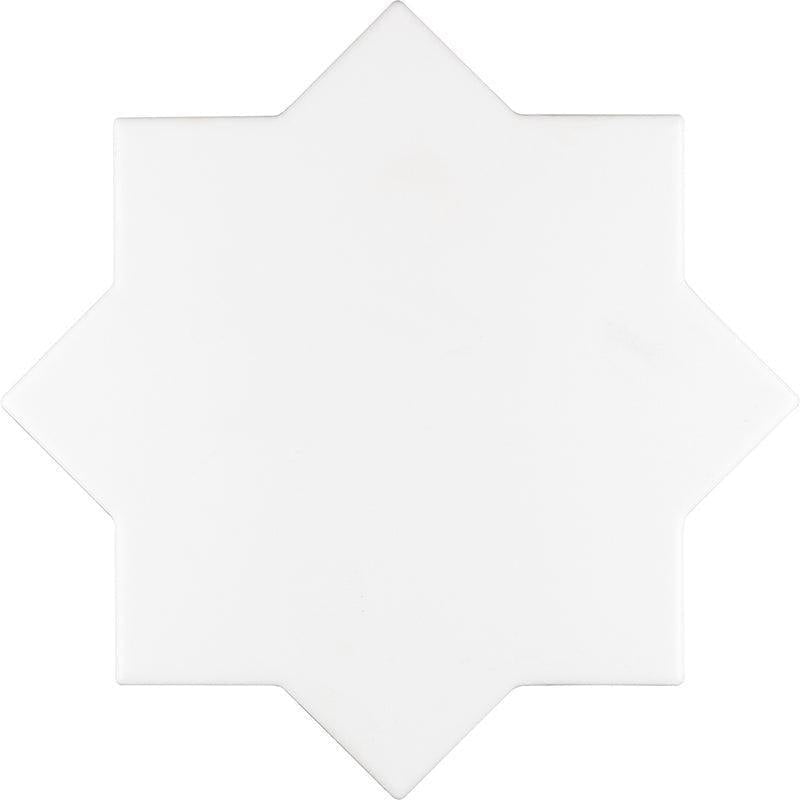 Santa Barbara Glossy White Star Ceramic Tile | Star and Cross Pattern ...