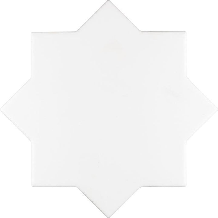 Santa Barbara Glossy White Star Ceramic Tile | Star and Cross Pattern ...