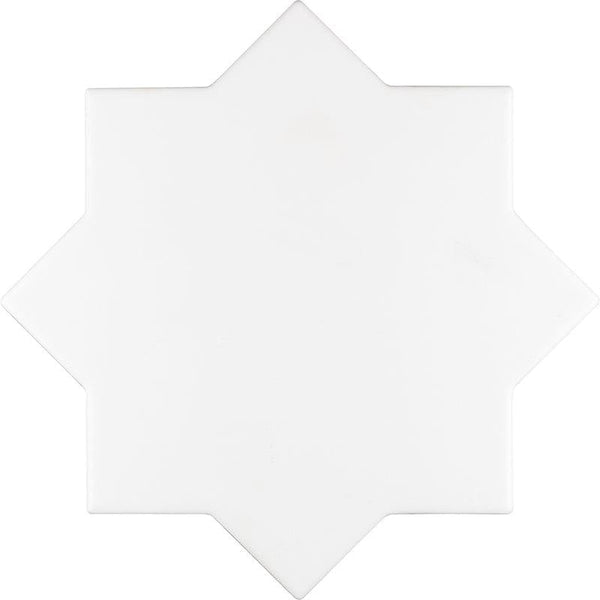 Santa Barbara Glossy White Star Ceramic Tile | Star and Cross Pattern ...