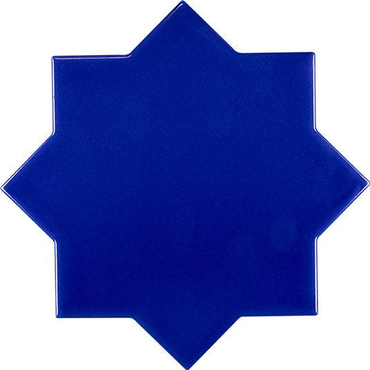 Santa Barbara Royal Blue Star Ceramic Tile | Star and Cross Pattern Tile