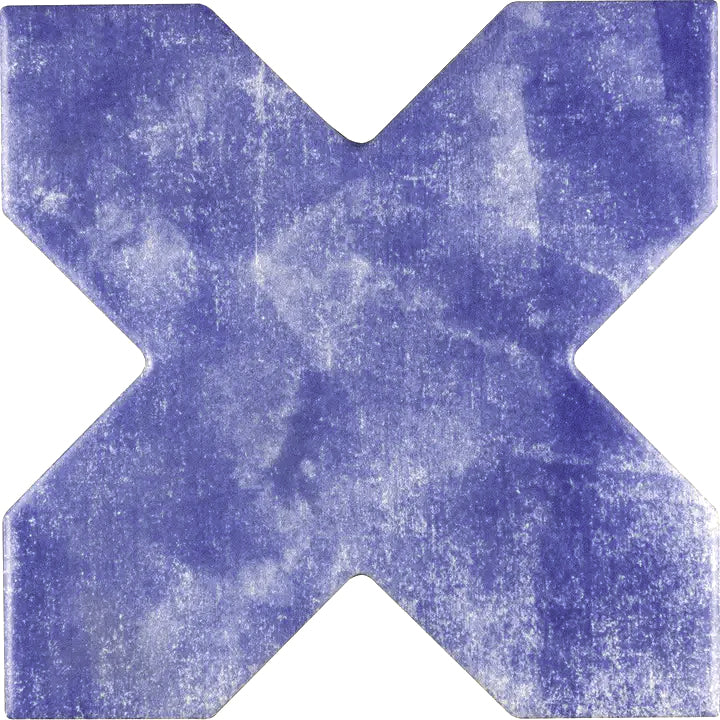 Santa Barbara Sky Blue Cross Ceramic Tile | Star and Cross Pattern Tile