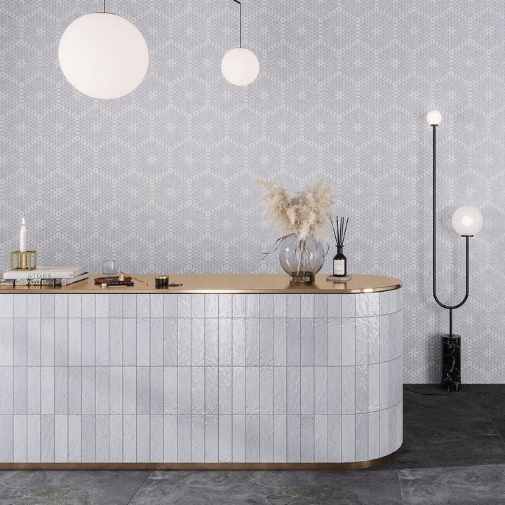 Santorini Blue & White Petals Marble Mosaic Tile Marble Mosaic Tile ...