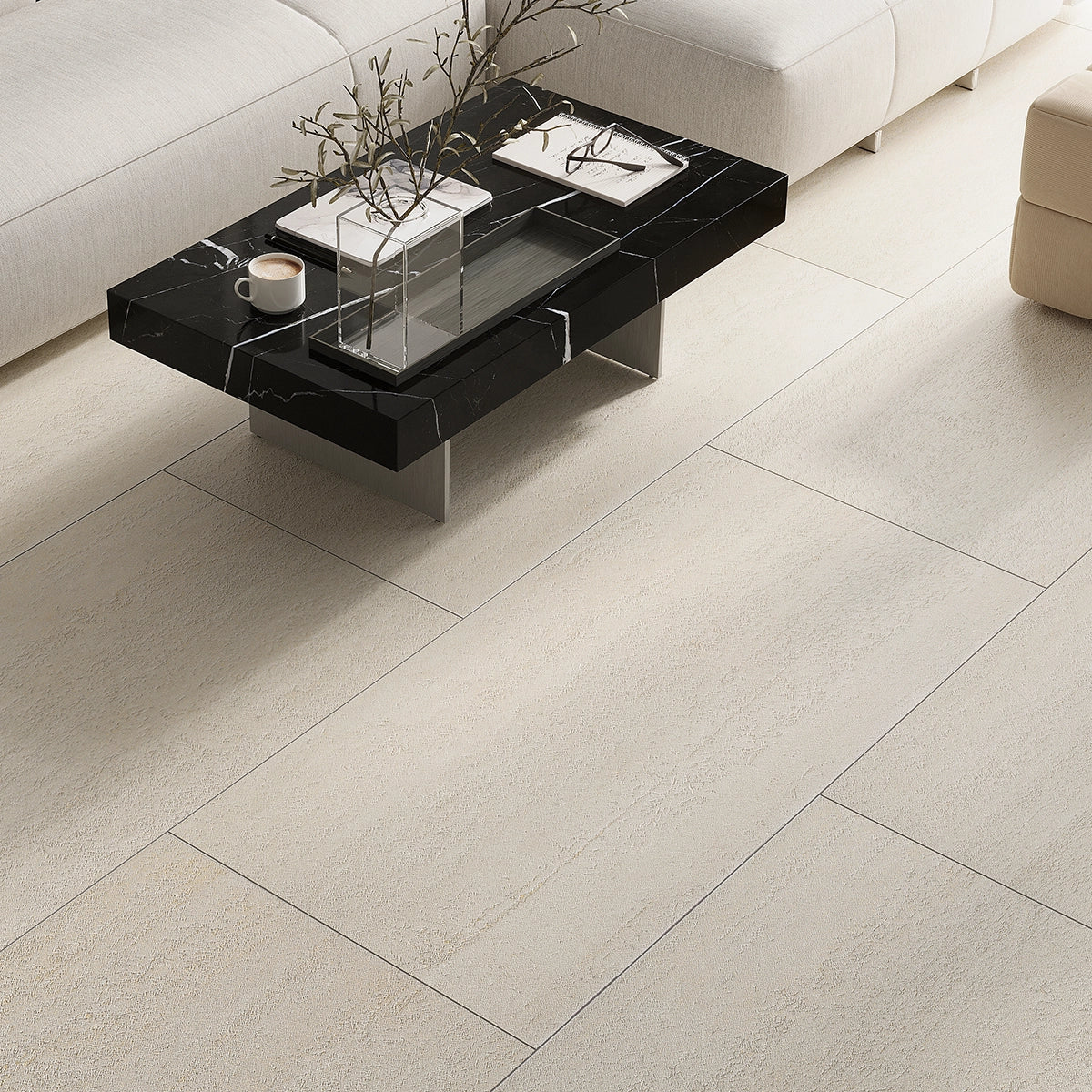 Sedara Beige Stone Look Porcelain Tile 24x48 | Tile Club