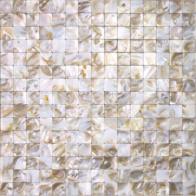 Serene White Mother Of Pearl Tight Joints Square Mosaic | Tile Club