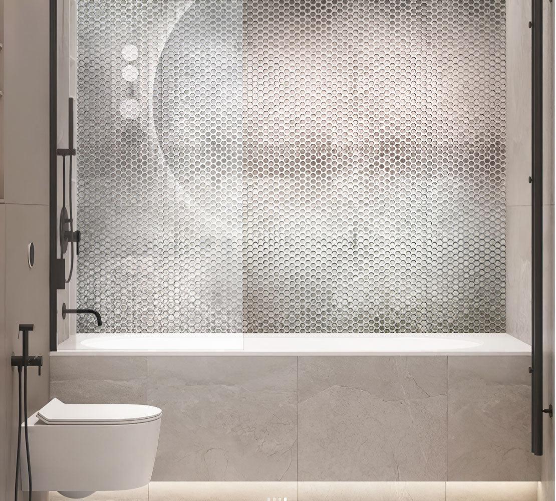 Silver Glass Penny Round Mosaic Tile | Online Tile Store with Free ...