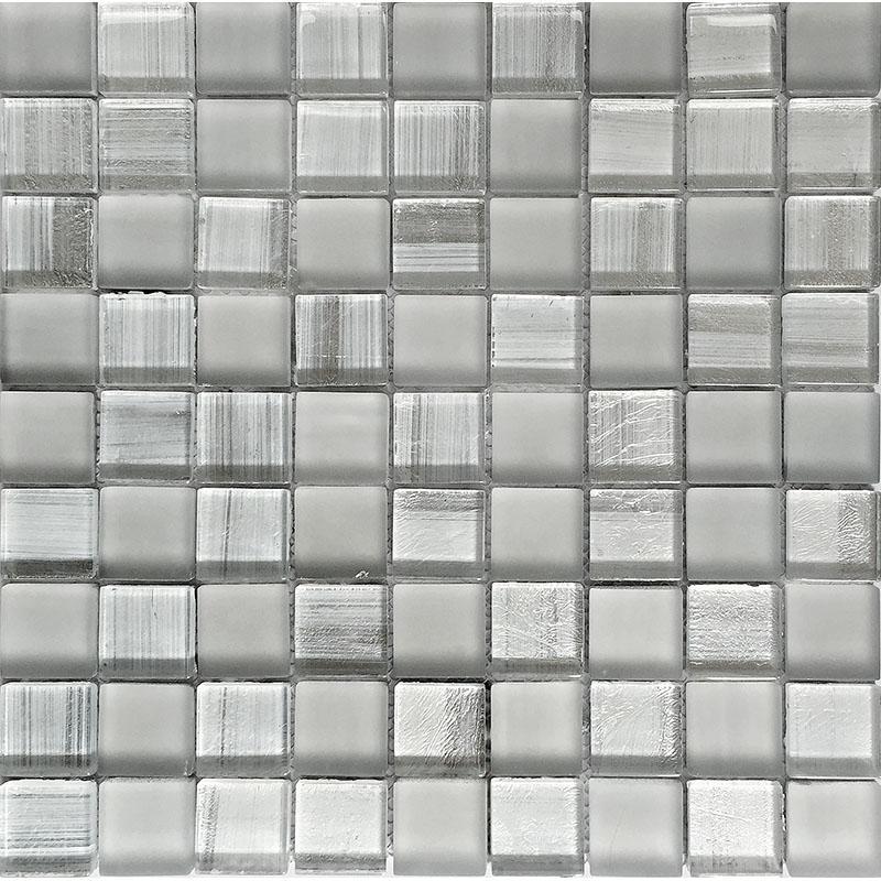 Snow White Foil Glossy And Frosted Square Mosaic Tile | Online Tile ...