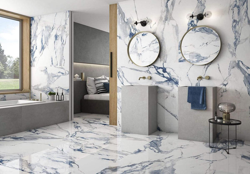 Square Crash Blue 48x48 Matte Porcelain Tile | Happy Floors – Tile Club