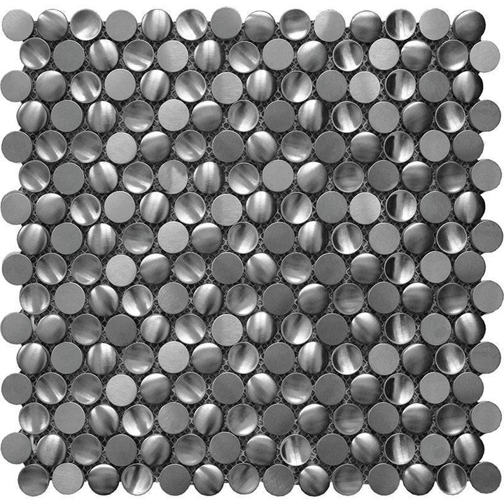 Stainless Steel Penny Pebble Metal Mosaic Tile | Tile Club