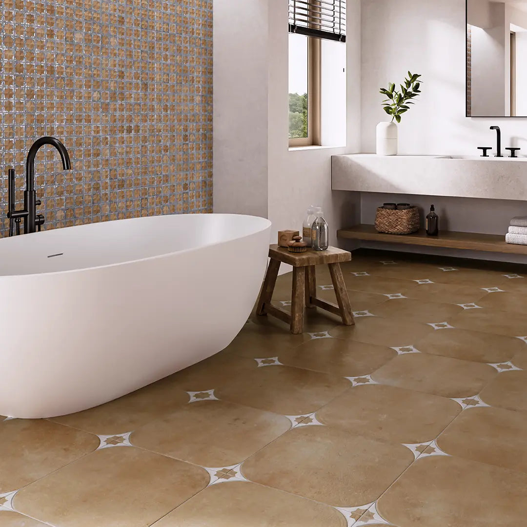 Sultana Stella Sienna Porcelain Tile 18x18 Floor and Wall