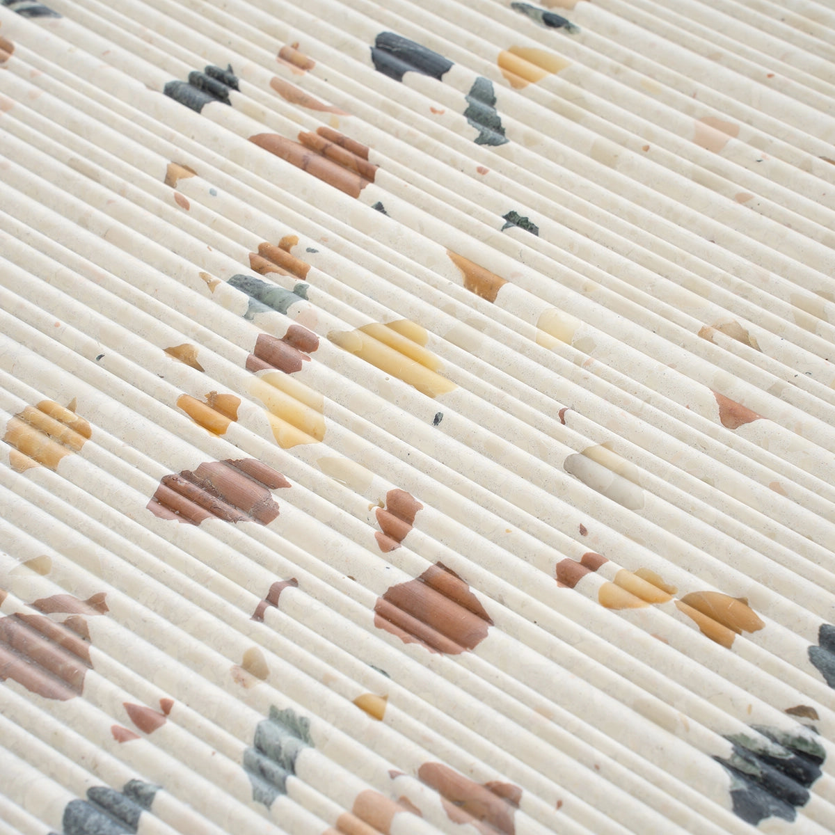 Terracotta Fluted Terrazzo Tile 12" x 24" | Textured Speckled Wall Tile