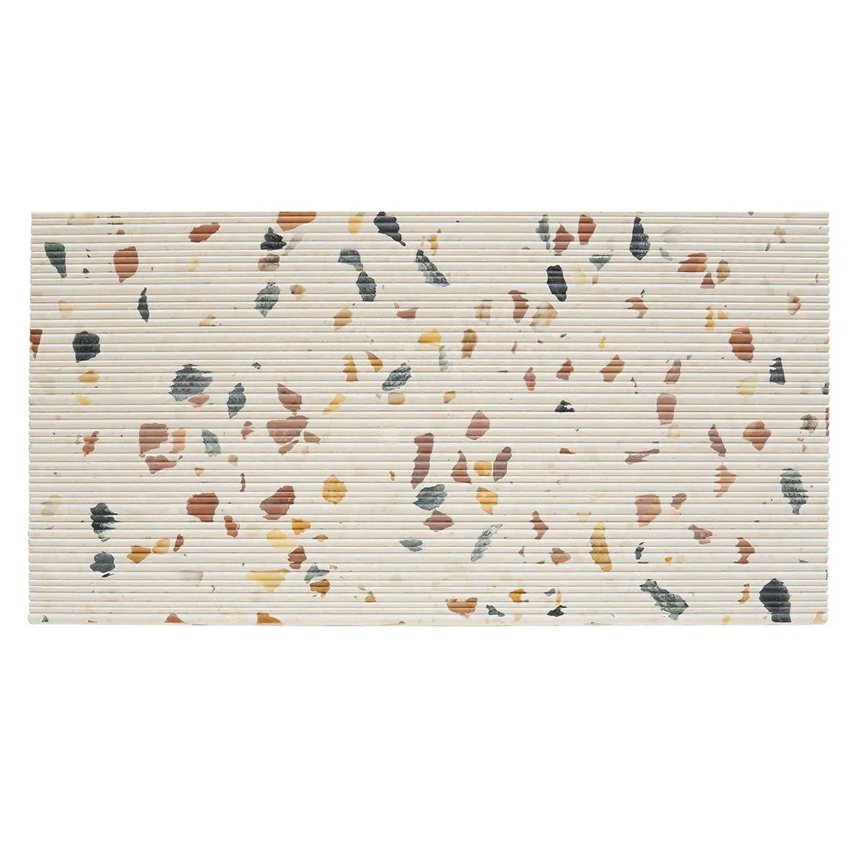 Terracotta Fluted Terrazzo Tile 12" x 24" | Textured Speckled Wall Tile