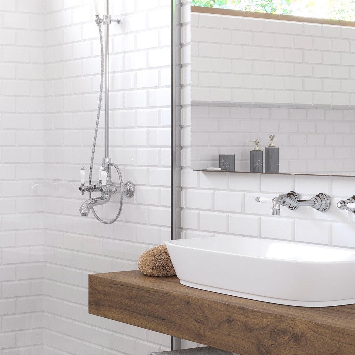 3x6 Subway Tiles Daltile Restore Bright White 3 In. X 6 In. Glossy