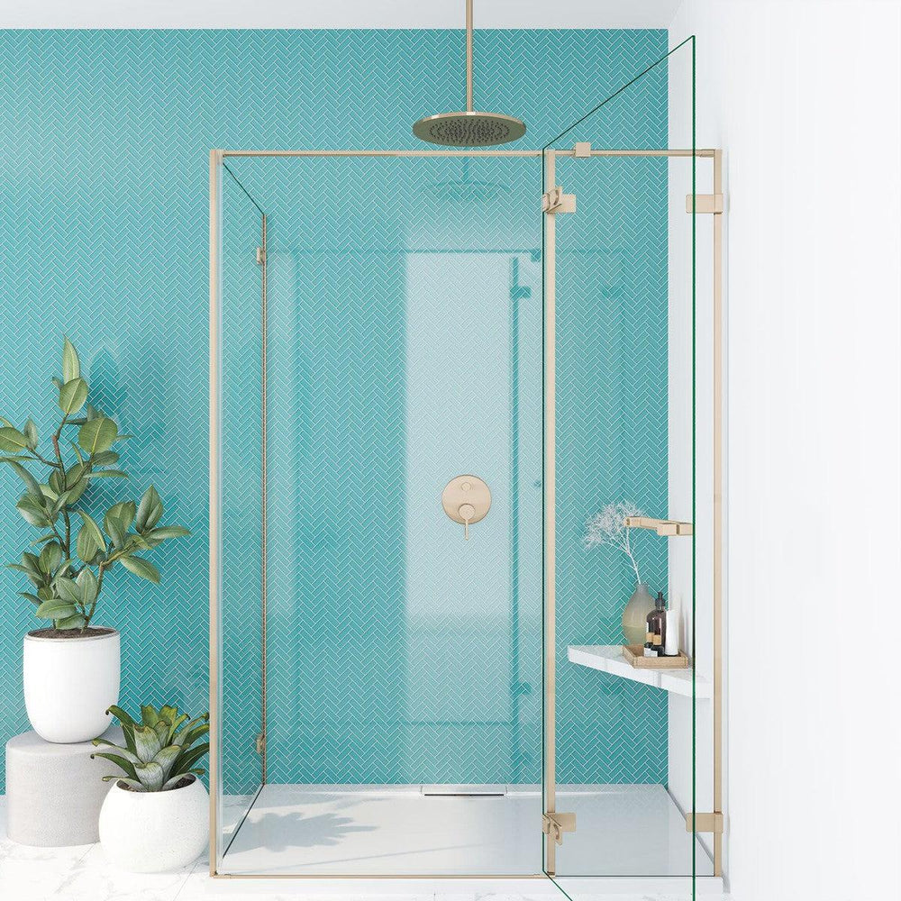Turquoise Herringbone Glass Tile | Online Tile Store with Free Shipping ...