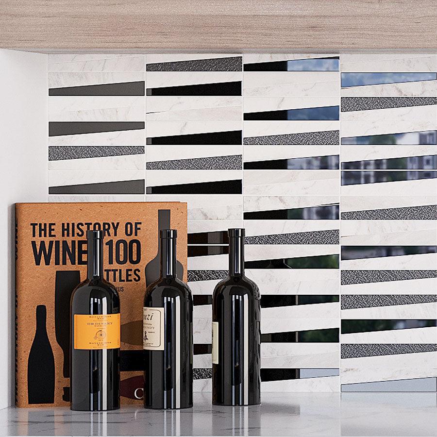 Villa Pyramids White Marble & Glass Mosaic Tile | Online Tile Store ...