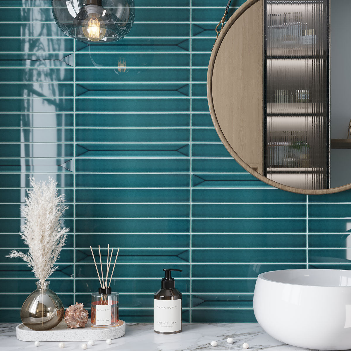 Viva Peak Teal 2x16 Ceramic Subway Tile | Free Shippng Options | Tile Club