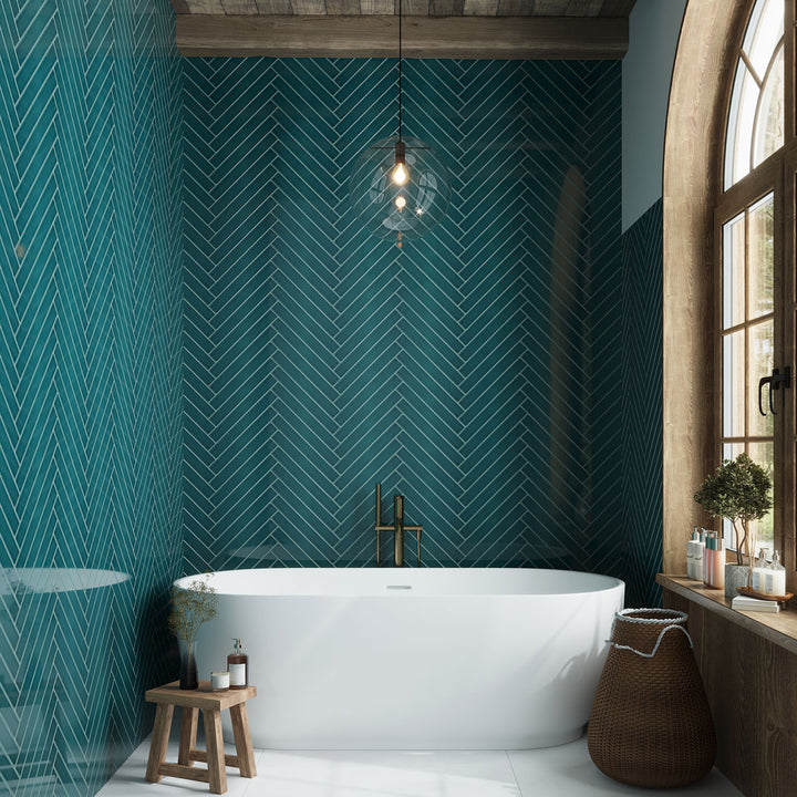 Viva Teal 2x16 Ceramic Subway Tile | Free Shippng Options | Tile Club