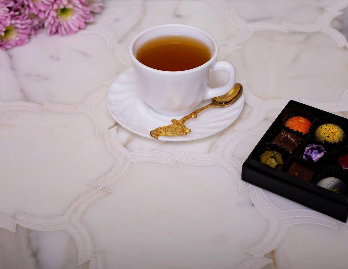 Wavy Hex Calacatta Gold & Thassos Mosaic Tile | Tile Club