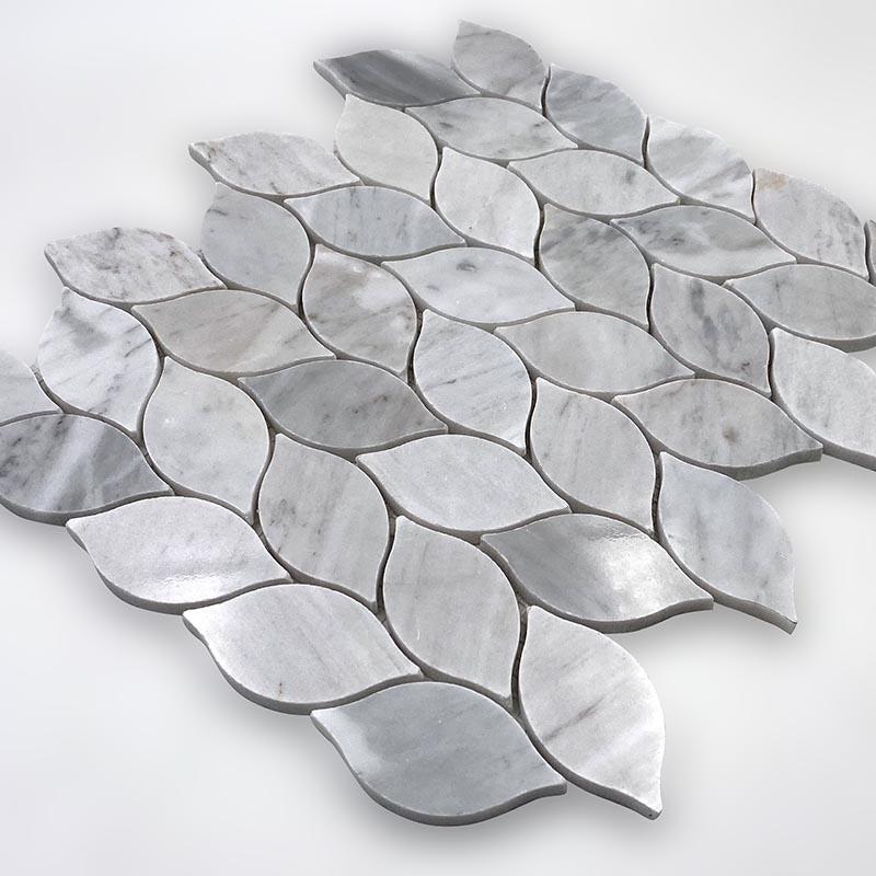 White Carrara Leaves Mosaic Tiles | Tile Club