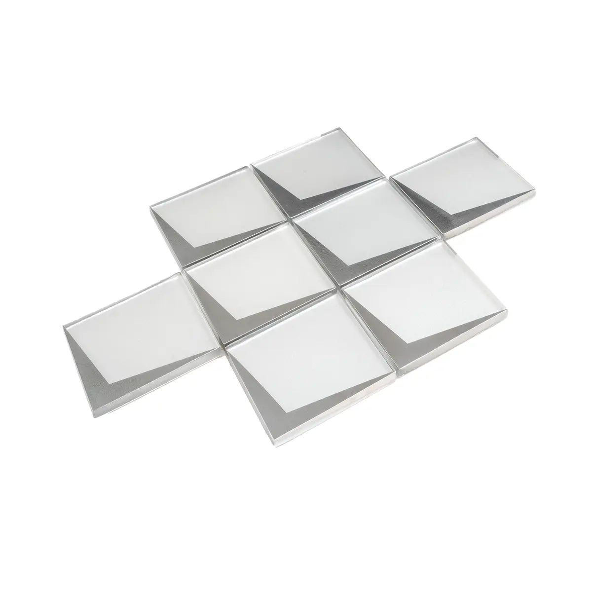 White Frost Diamond Glass Mosaic Tile | Tile Club
